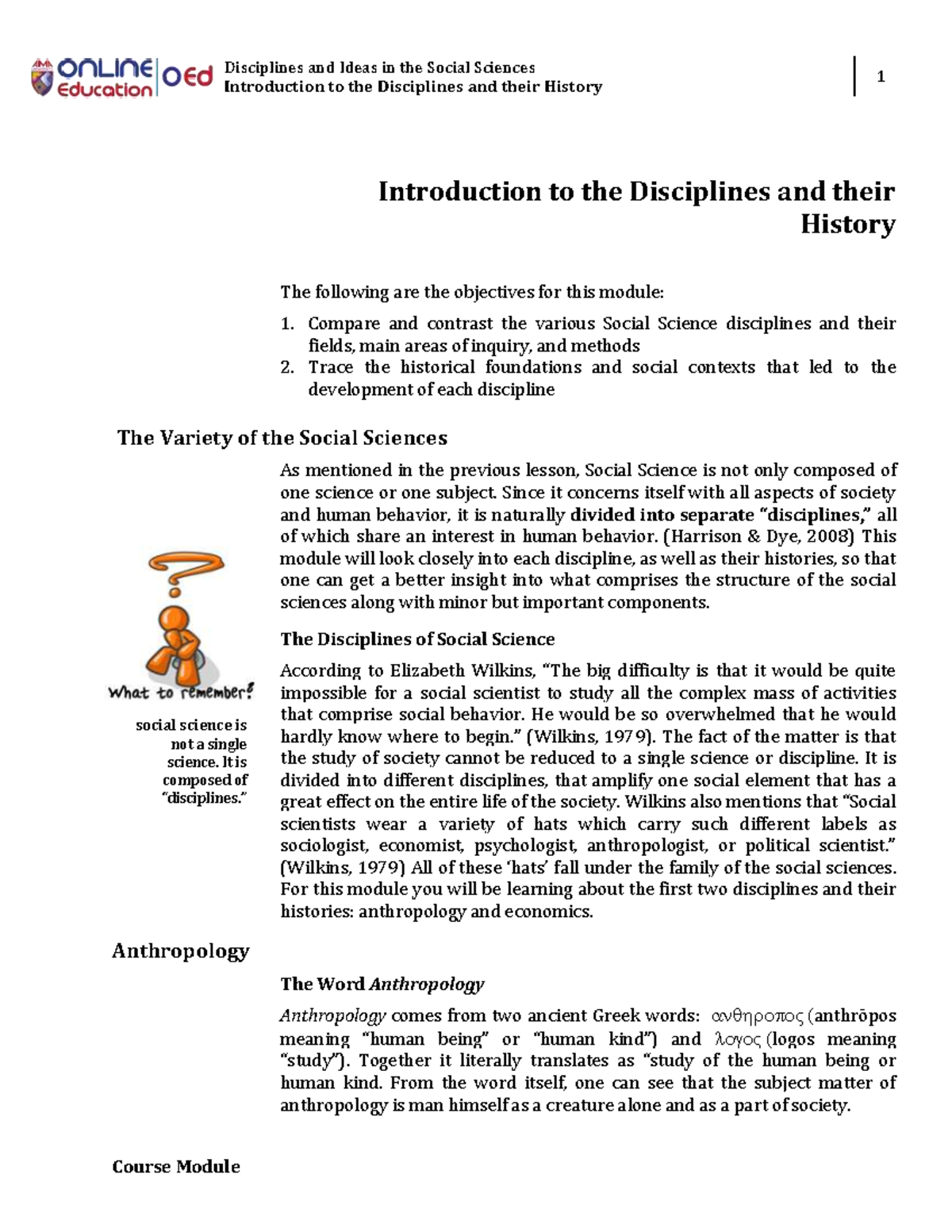 Week 003-004-Module 001 - Humanities and Social Sciences - Studocu