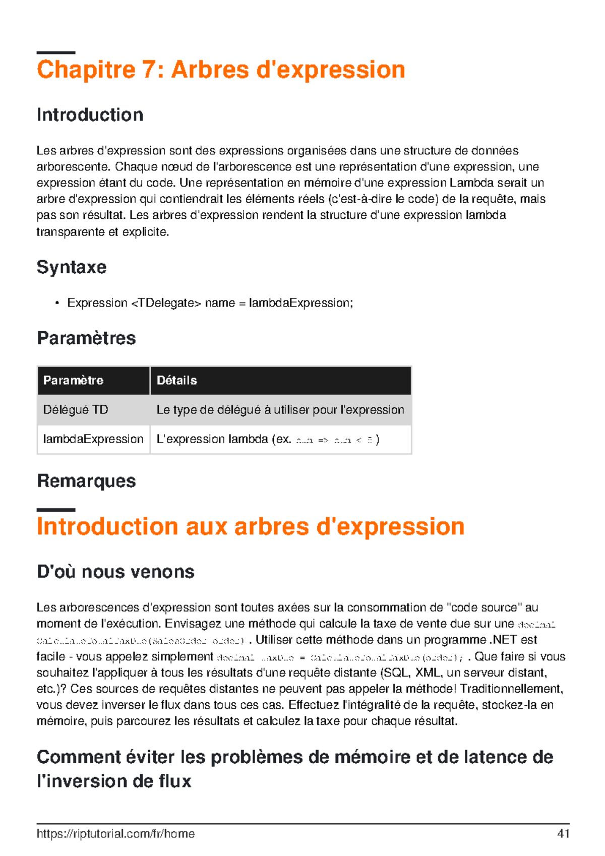 Language c#:Arbres d'expression - Chapitre 7: Arbres d'expression Introduction Les arbres - Studocu