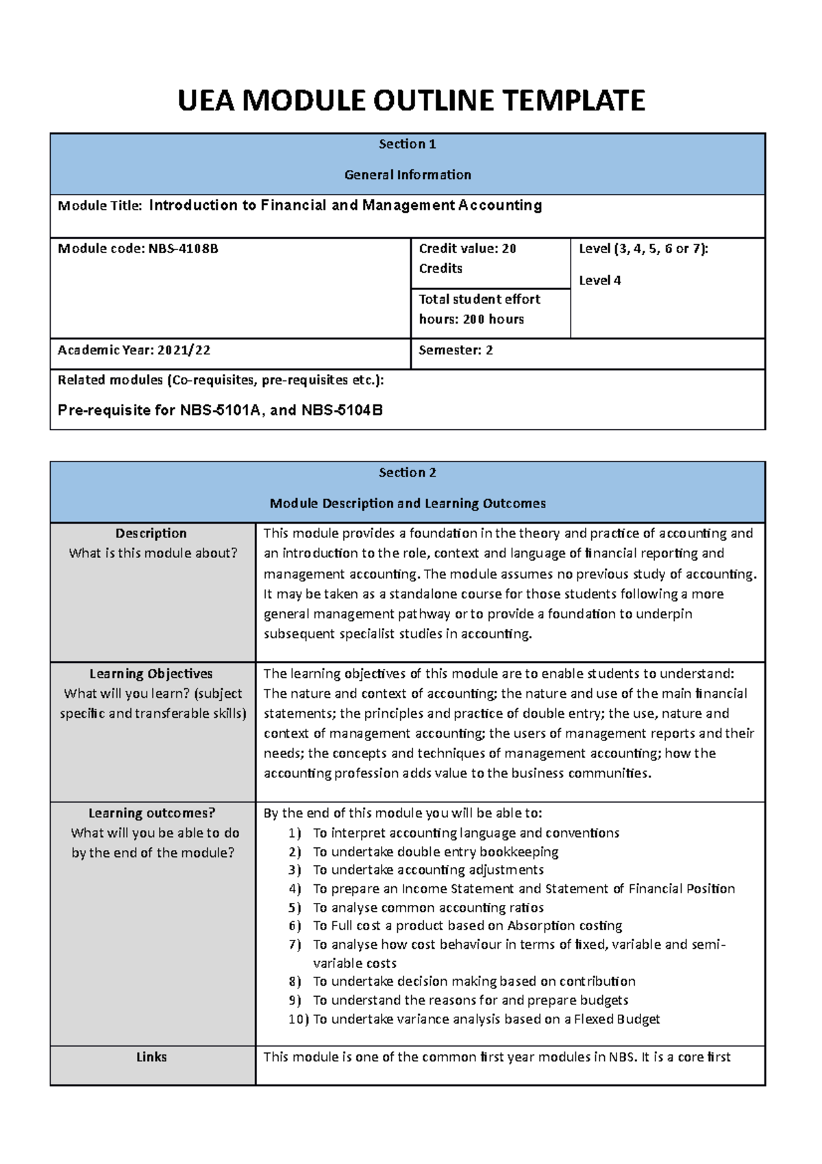 NBS-4108B Module Outline 2021-22sem - UEA MODULE OUTLINE TEMPLATE ...