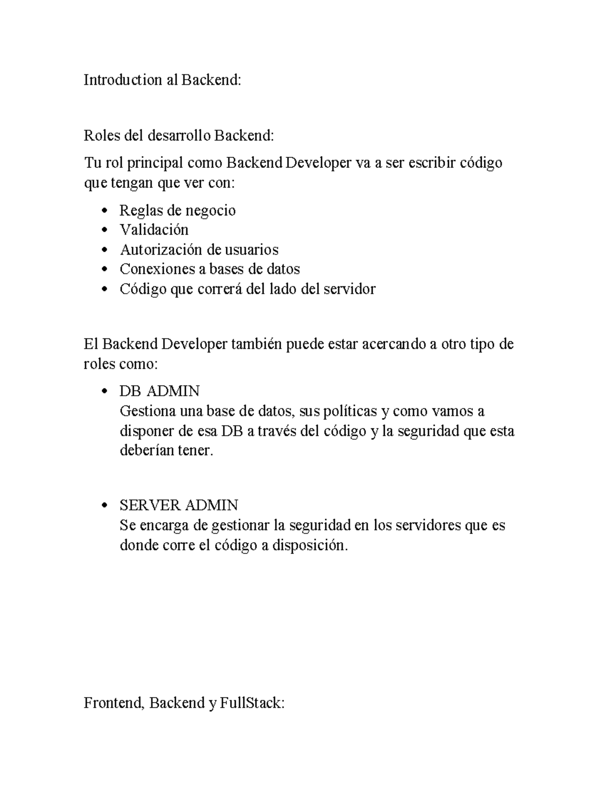 Backend- Platzi - Introduction al Backend: Roles del desarrollo Backend ...