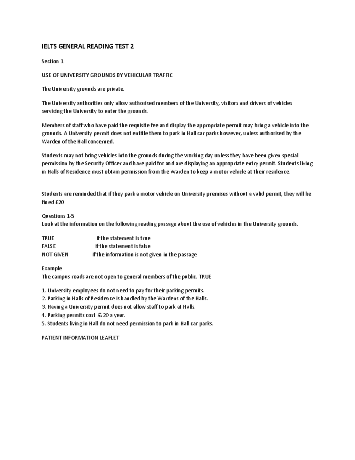 Ielts General Reading TEST 2 Dsgfdfgdsfds IELTS GENERAL READING TEST