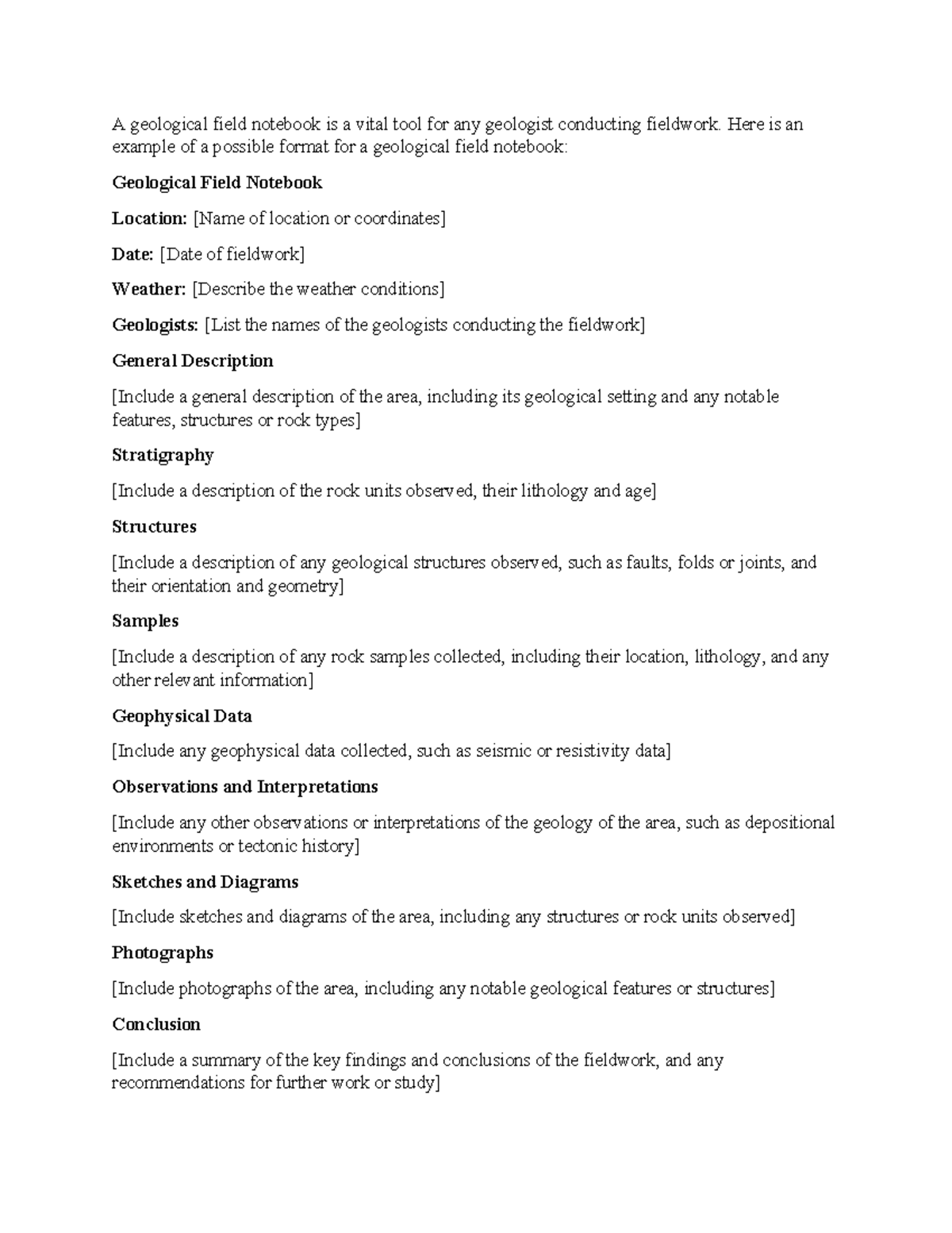 A geological field notebook is a vital tool for any geologist ...