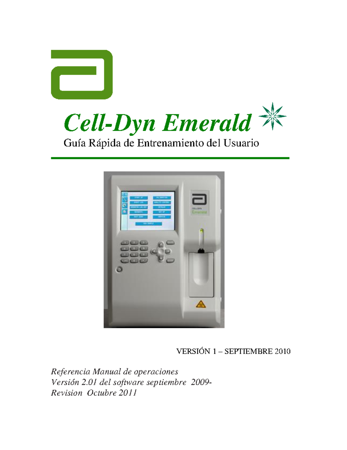 Guía rápida de Cell Dyn Emerald - Cell-Dyn Emerald Guía Rápida de ...