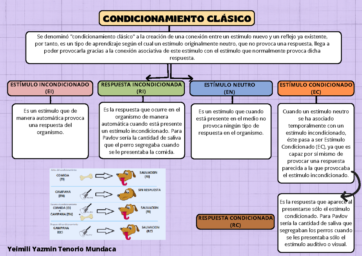 El Condicionamiento Clásico (Organizador visual) - Se denominó "condicionamiento clásico" - Studocu