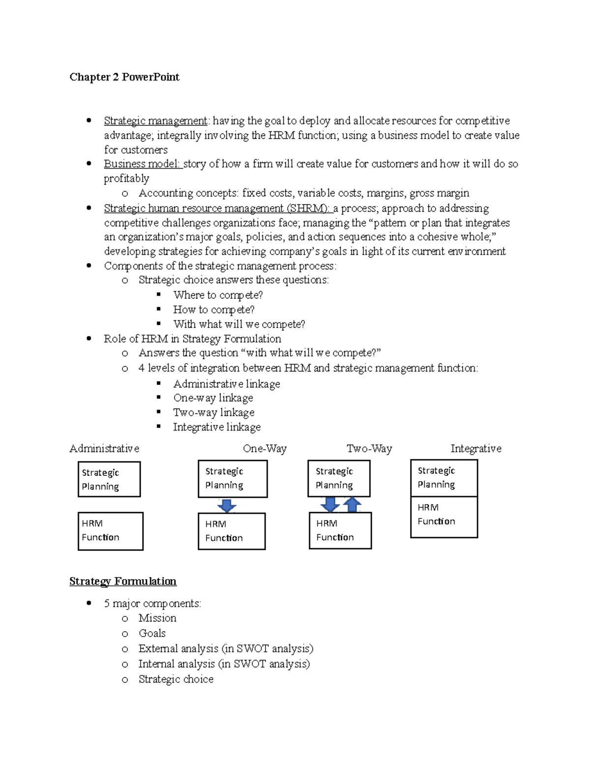 Chapter 2 Power Point Notes - Chapter 2 PowerPoint Strategic management ...
