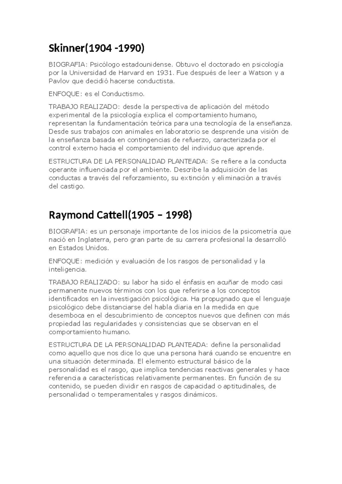 Skinner y raymond - Skinner(1904 -1990) BIOGRAFIA: Psicólogo ...