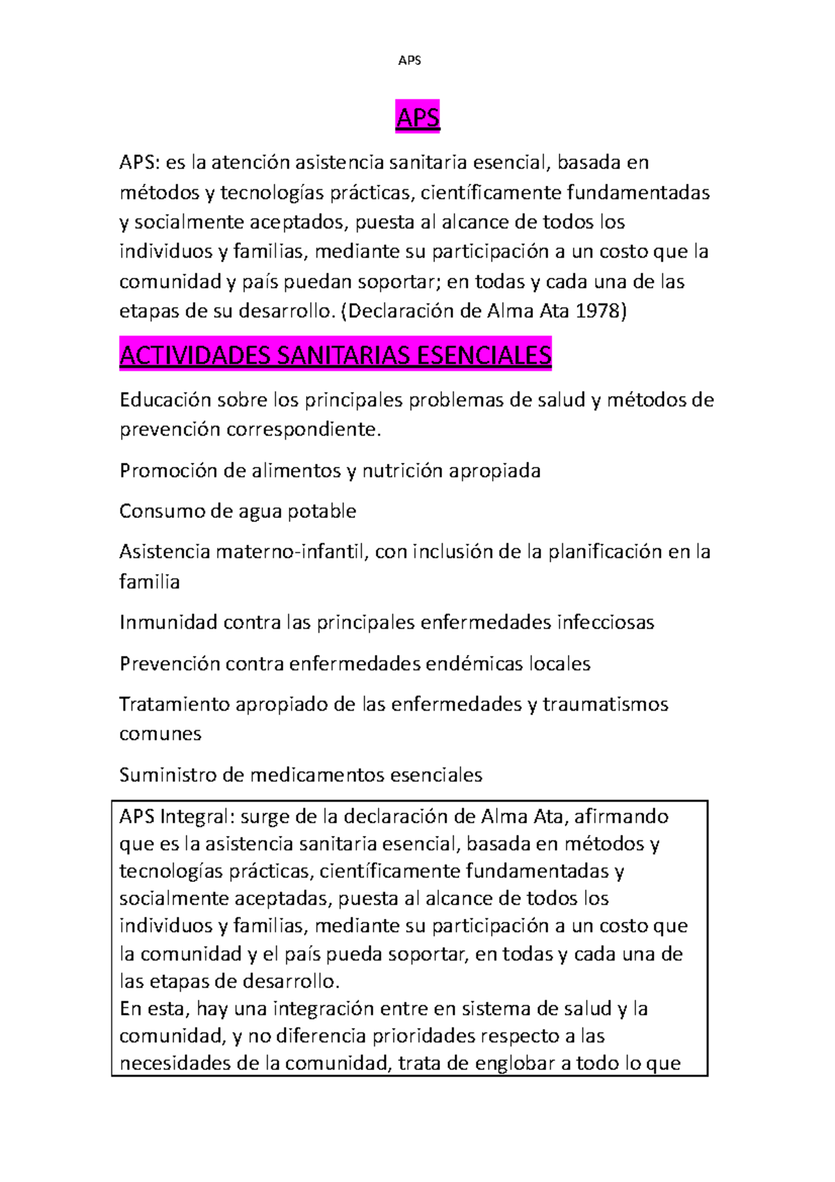 APS- niveles - resumo de APS - APS APS: es la atención asistencia ...