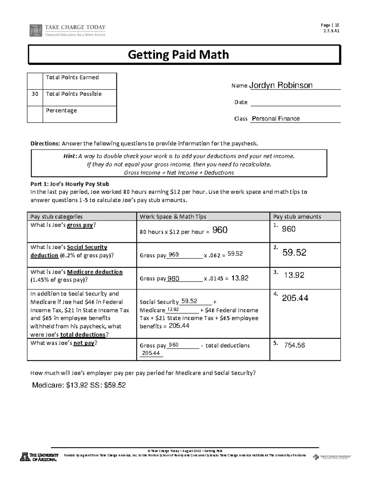 Getting Paid Math - fvvv - Page | 15 2.3.9 © Take Charge Today – August ...
