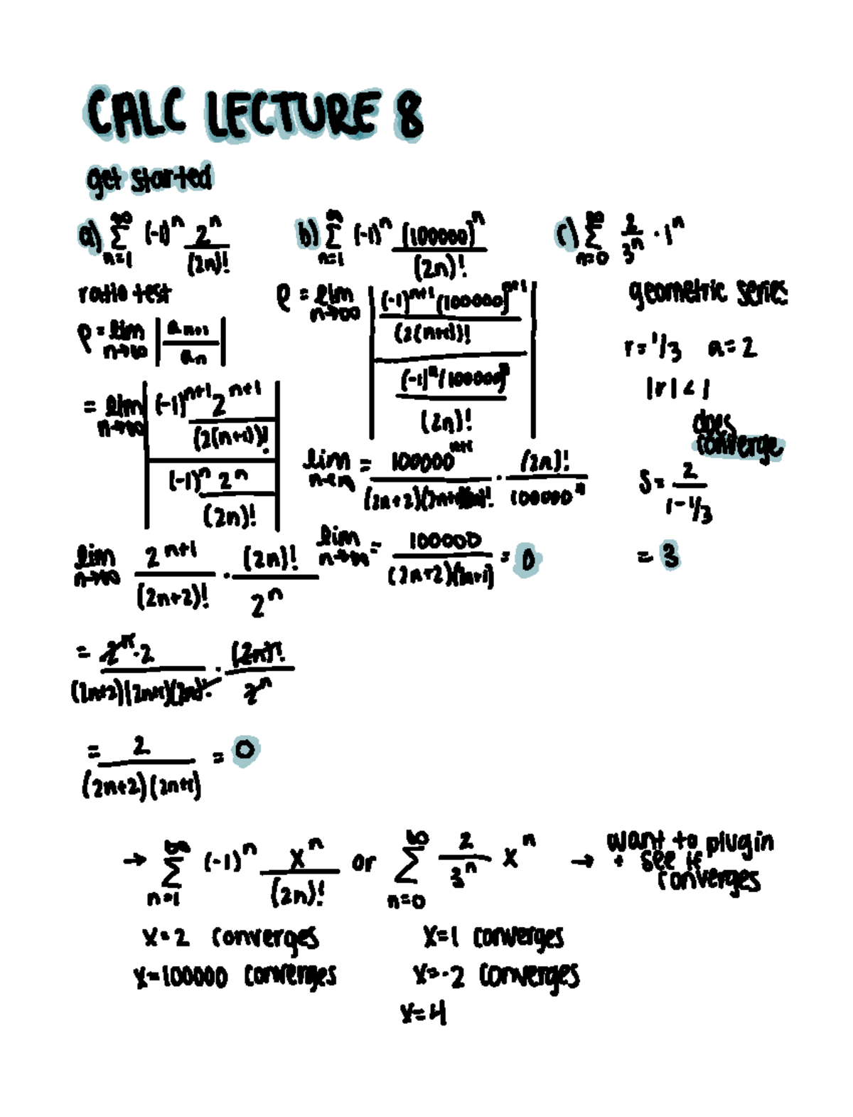 Calculus Lecture 8 (05-31-22) - CALC LECTURE 8 get started a E ti HE ...