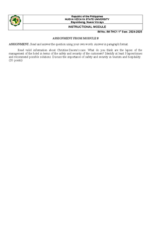 Learning Activity and Assignment from Module 6 - LEARNING ACTIVITY. Read and answer the question ...