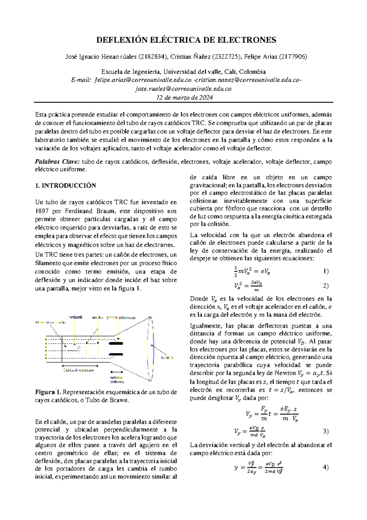Deflexion elenwjwjwkwkwkwk - DEFLEXIÓN ELÉCTRICA DE ELECTRONES José ...