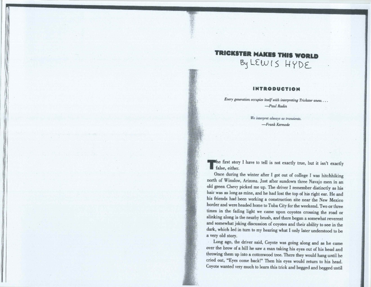 Hyde Trickster Makes This World Intro English Tricksters - ENG 496 - Studocu