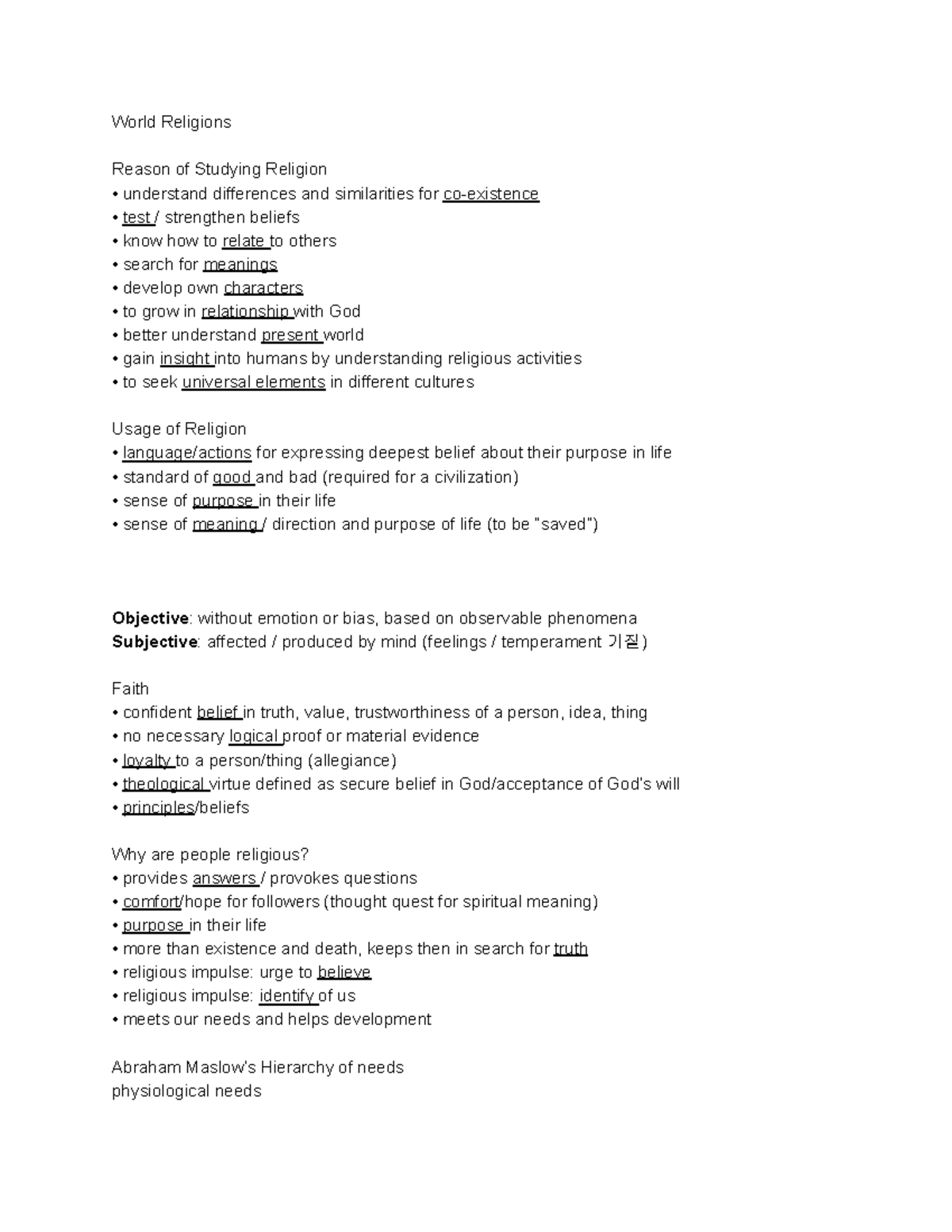 HRT3M5 World Religions - World Religions Reason of Studying Religion ...