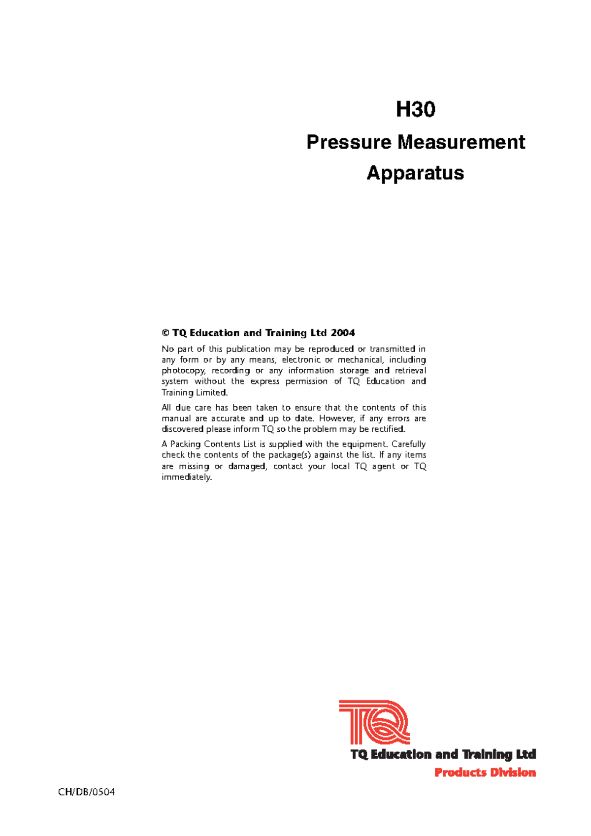 Pressure Measurment - Lecture notes 7 - H Pressure Measurement ...