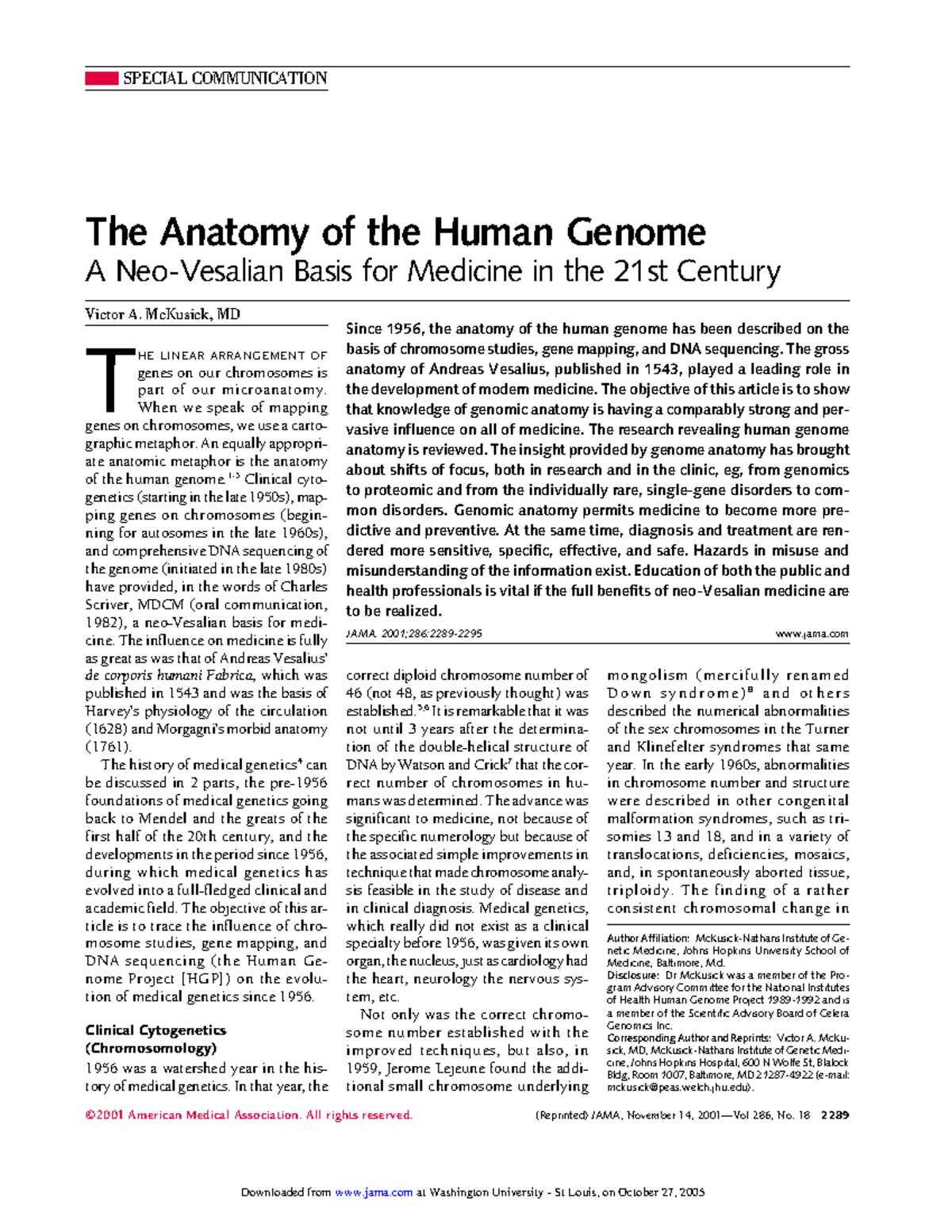 2021- Mc Kusick-3 - Articulo - SPECIAL COMMUNICATION The Anatomy of the ...