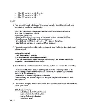 CH 19, 20,23 - Professor Beaudoin - Chp 19 questions #1, 2, 4, 8 Chp 20 ...