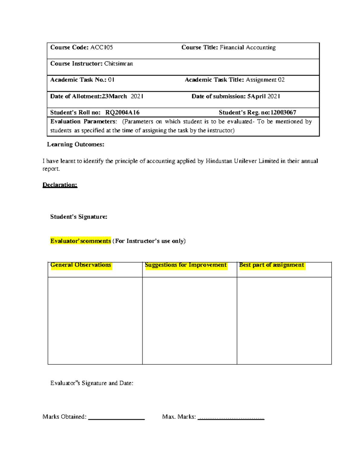 ACC105 and it's objectives with answers - social media - LPU - Studocu