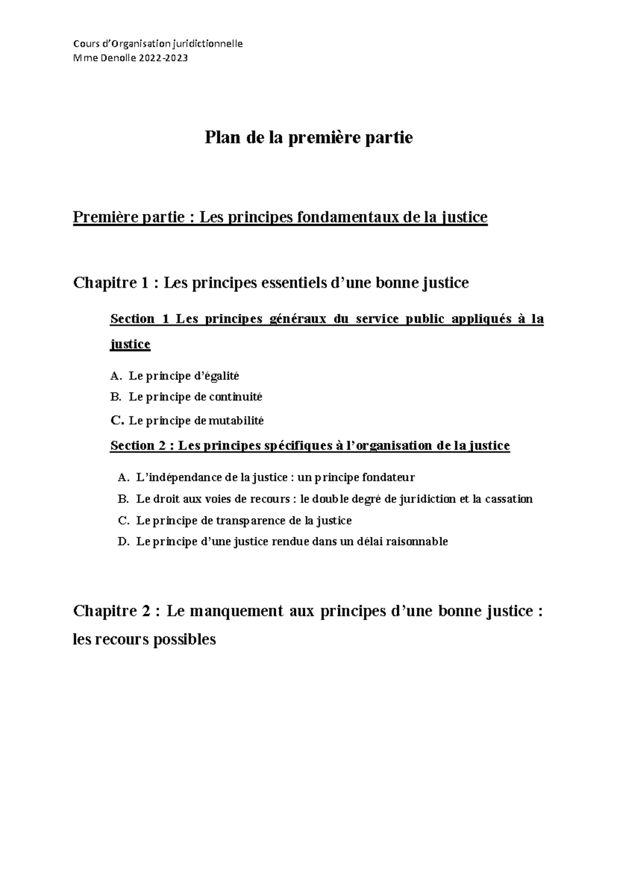 Plan organisation juridictionnelle - Cours d’Organisation juridictionnelle Mme Denolle 2022 ...