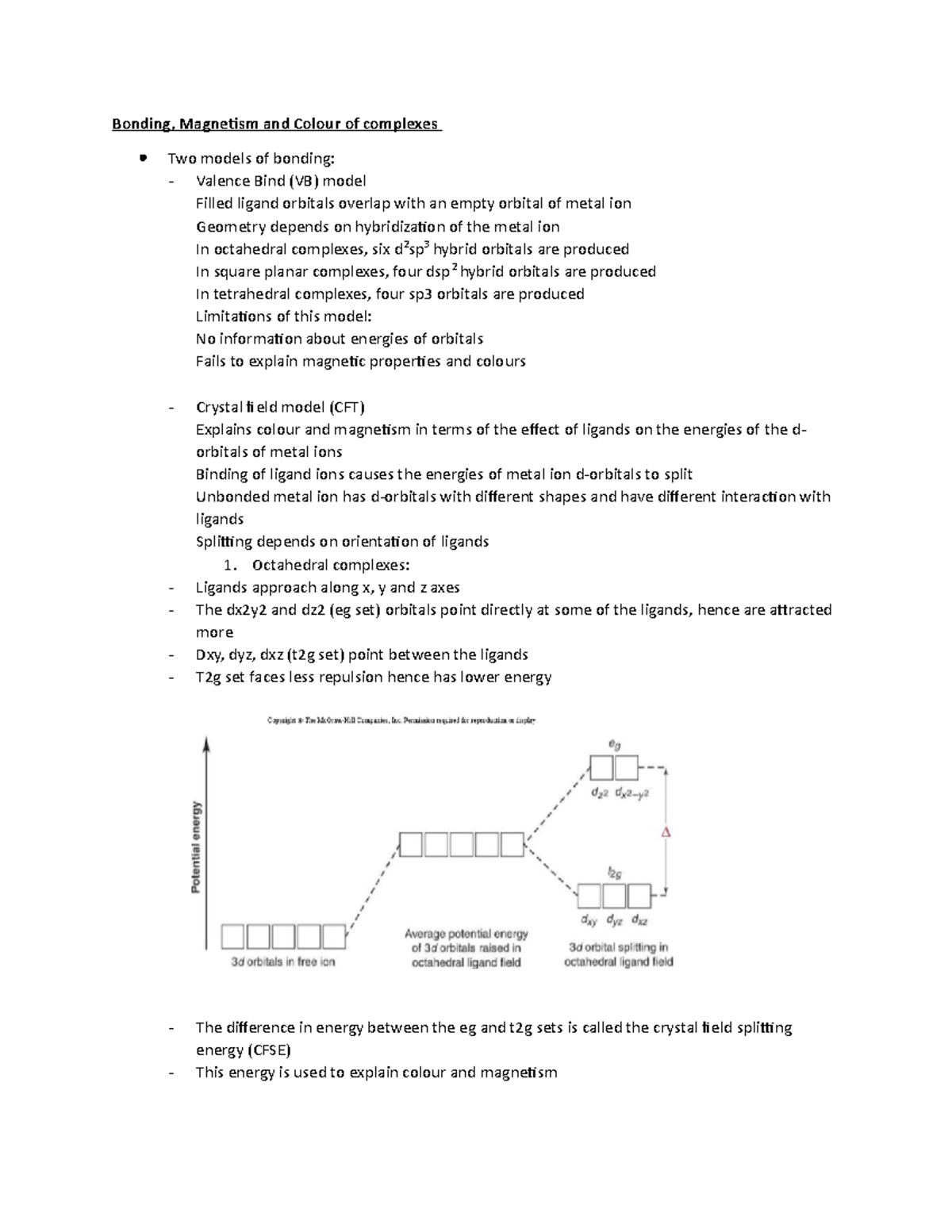 Lecture 23 Bonding Magnetism and Colour - Bonding, Magnetism and Colour ...