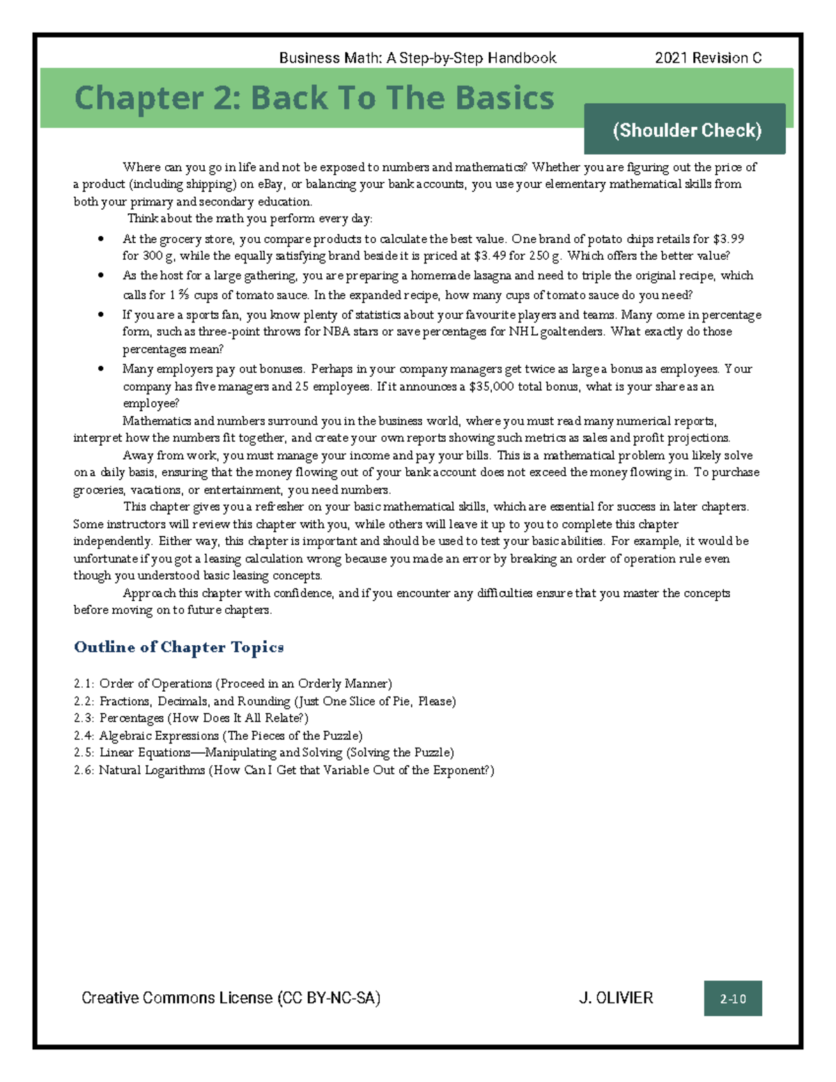 Business Math: A Handbook Chapter 2 - Studocu