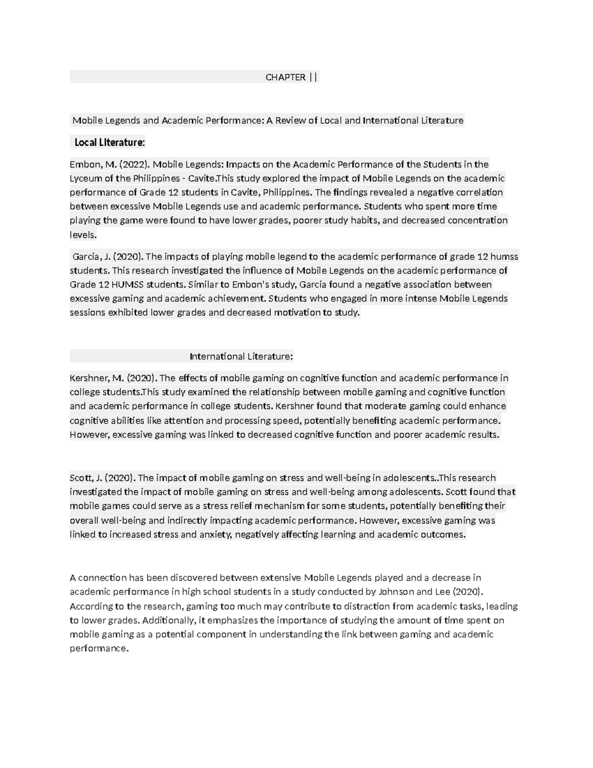 Chapter 2 - Lecturer - CHAPTER || Mobile Legends and Academic ...