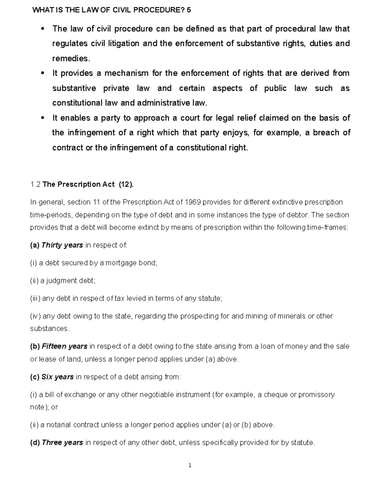 Civil procudure exam preparation - WHAT IS THE LAW OF CIVIL PROCEDURE ...