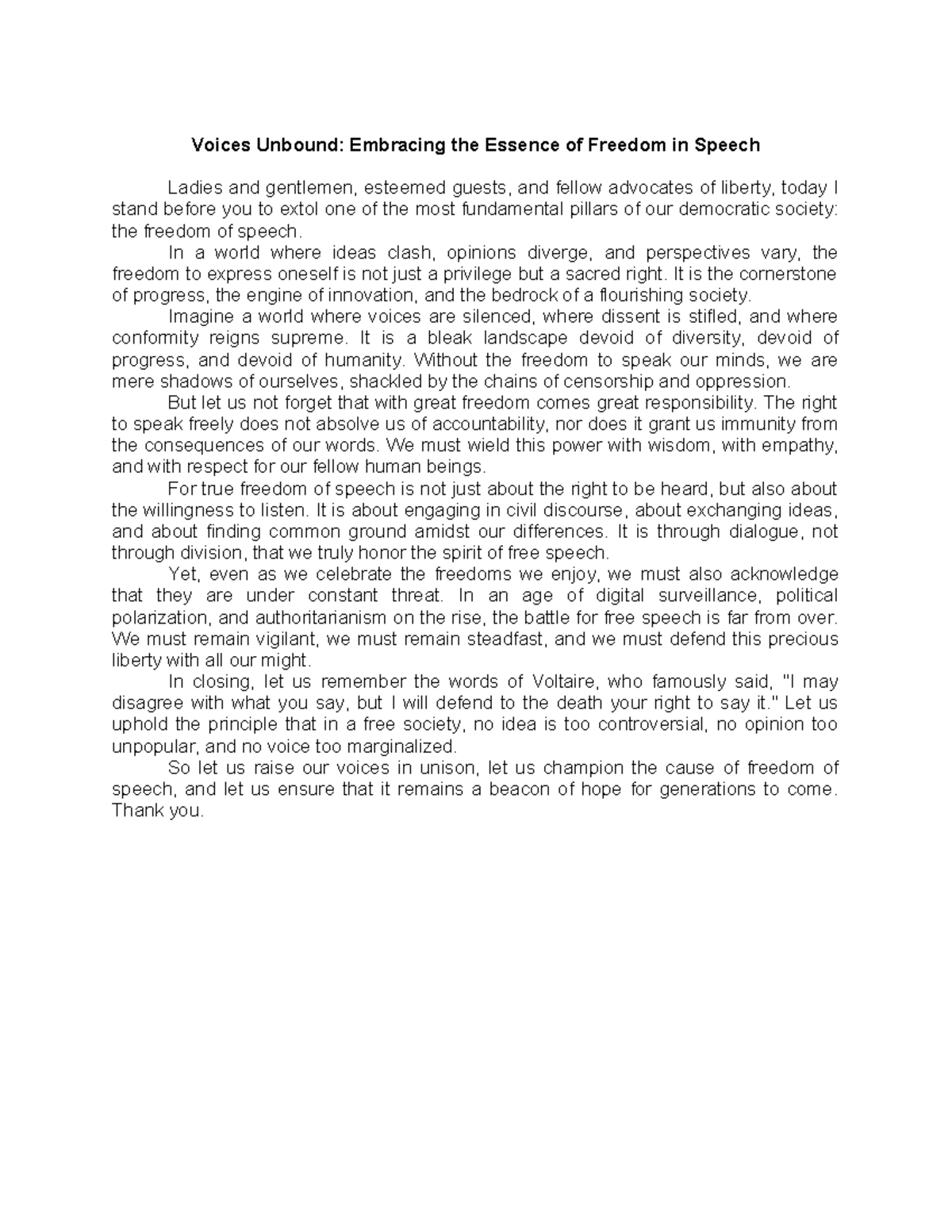 Freedom of Speech - Voices Unbound: Embracing the Essence of Freedom in ...