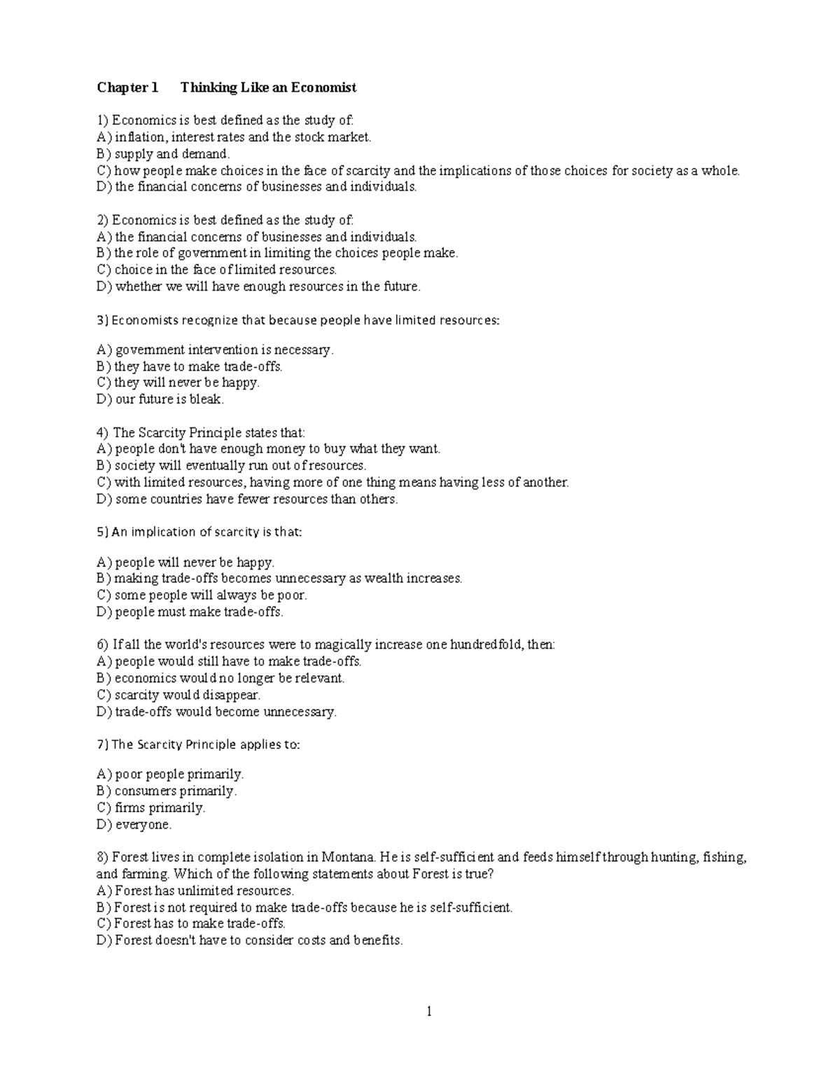 Chapter 01 TB Answer Key - Chapter 1 Thinking Like an Economist ...