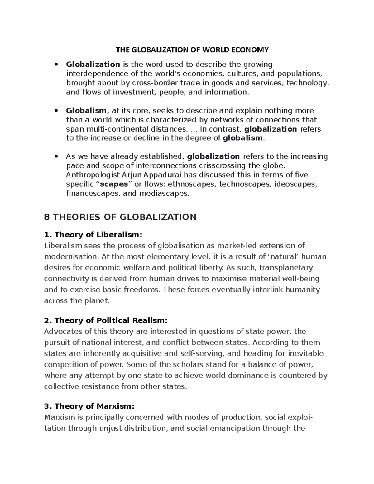 THE Globalization OF World Economy - THE GLOBALIZATION OF WORLD ECONOMY ...