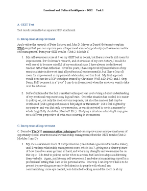 WGU D081 Innovative Strategic Thinking Task 2 - Course Code: D Date ...