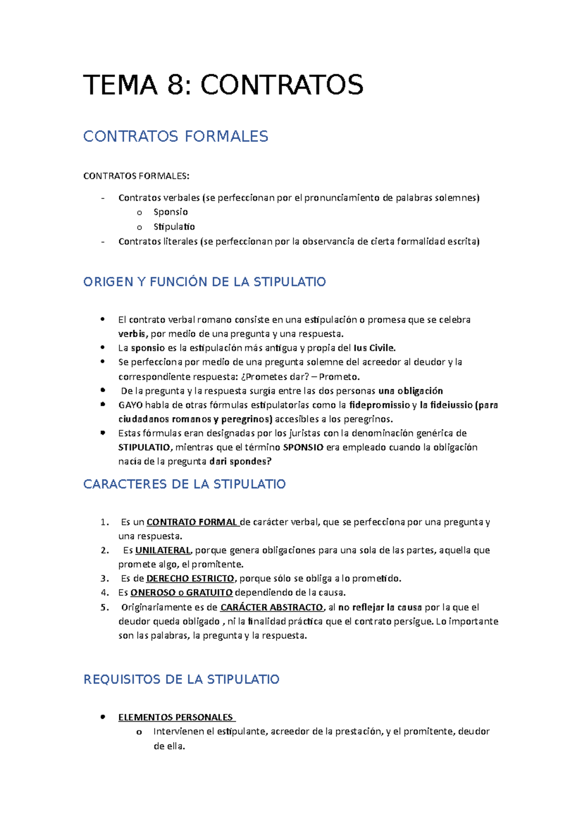 TEMA 8. Contratos - TEMA 8: CONTRATOS CONTRATOS FORMALES CONTRATOS ...