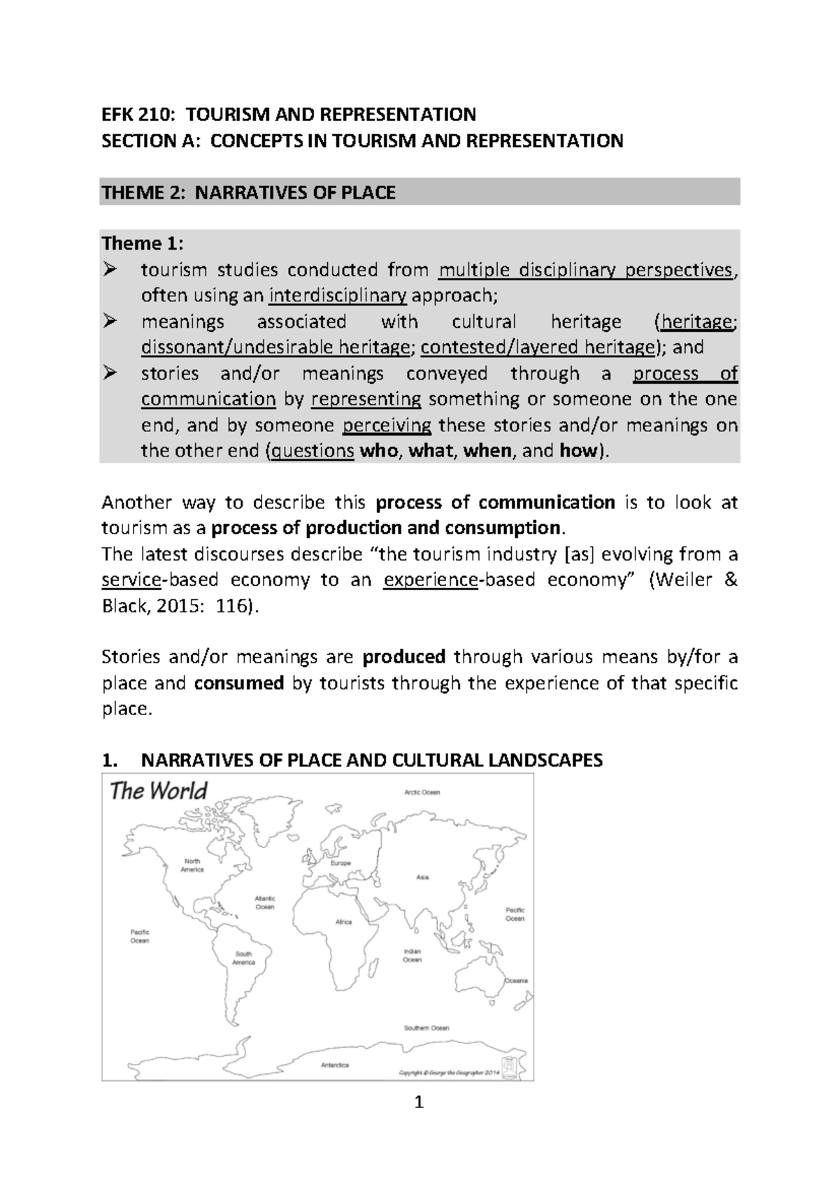 EFK210 Theme 2 Framework 2022 assignment - EFK 210: TOURISM AND ...