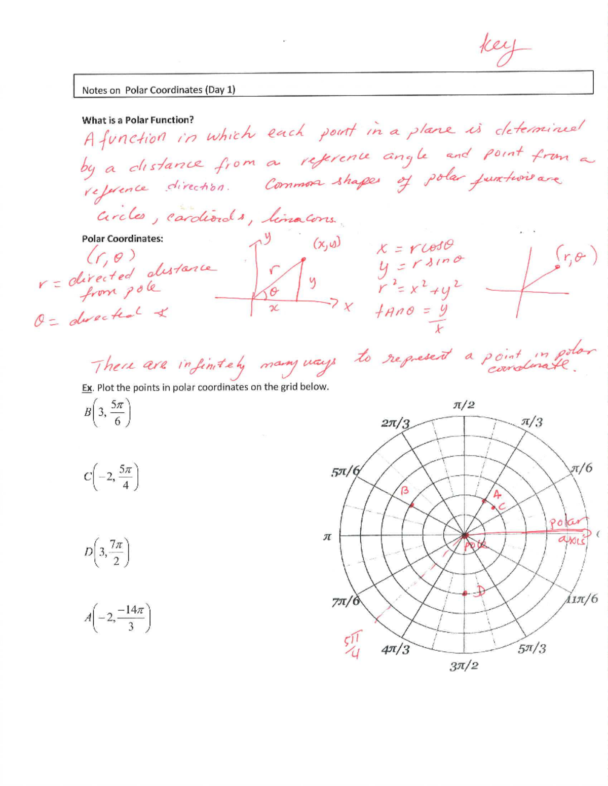 KEY Notes Polar Coordinates Day 1 - FENP 6550 - Studocu