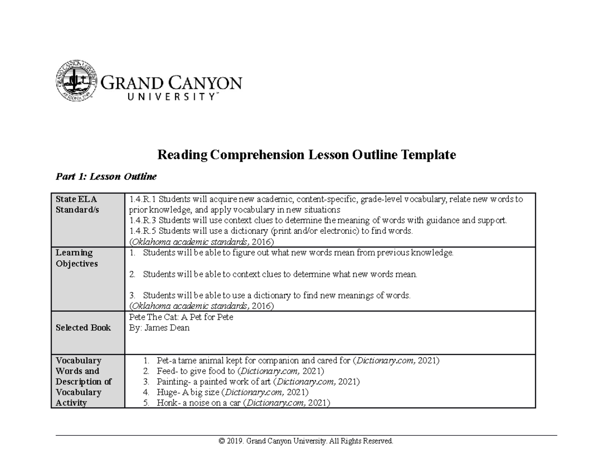 ELM-305-D-T7-B-Reading Comprehension Lesson Outline Template copy copy ...