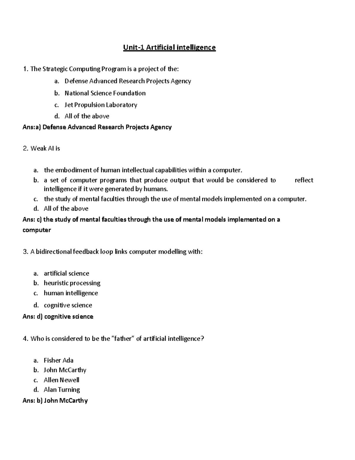 ETI (22618) Emerging trends in computer 1 - Unit-1 Artificial intelligence The Strategic ...