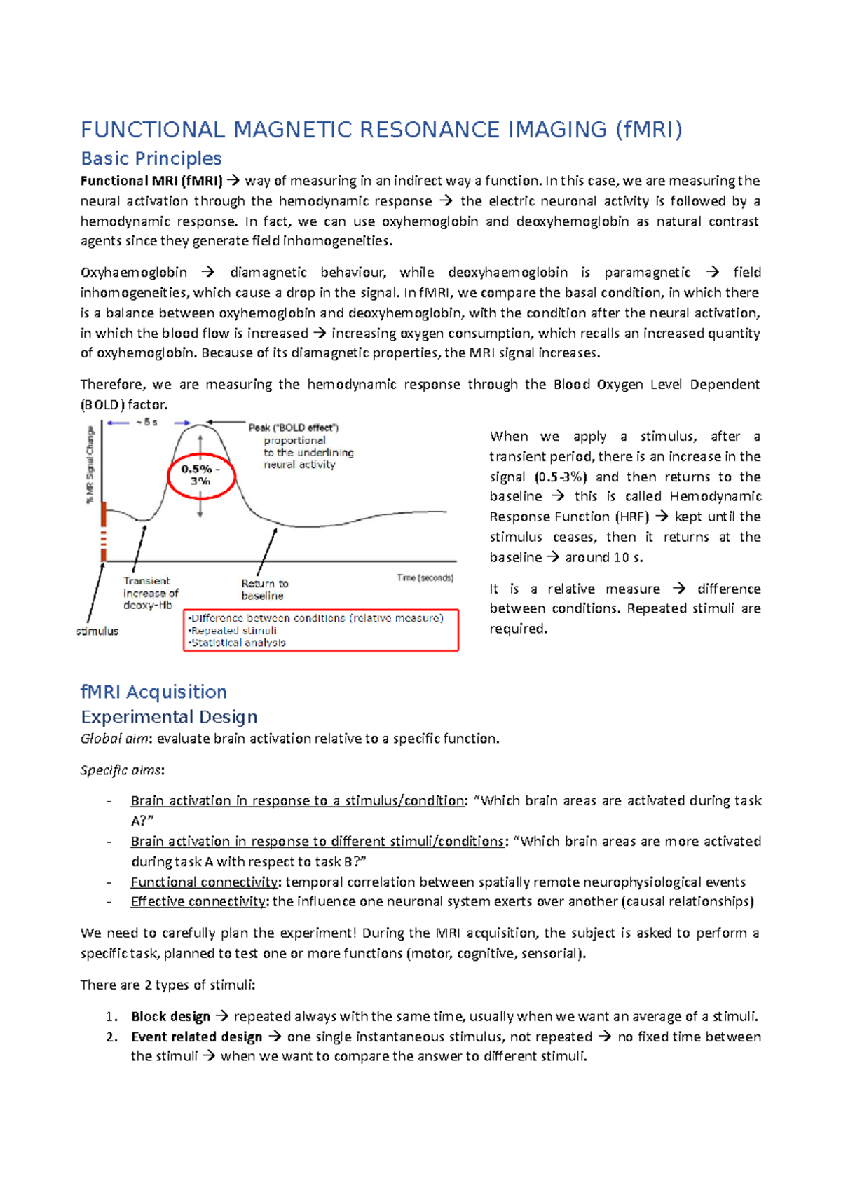 Seminari MBI AA2223 - FUNCTIONAL MAGNETIC RESONANCE IMAGING (fMRI ...