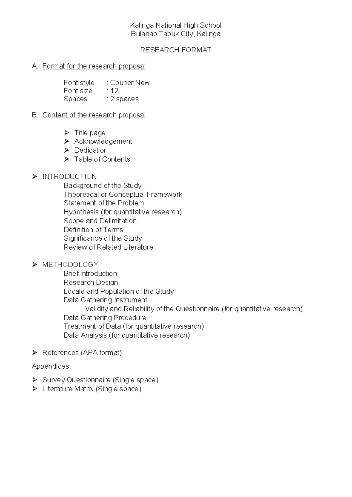 Research-Format - You can base this module - Kalinga National High ...