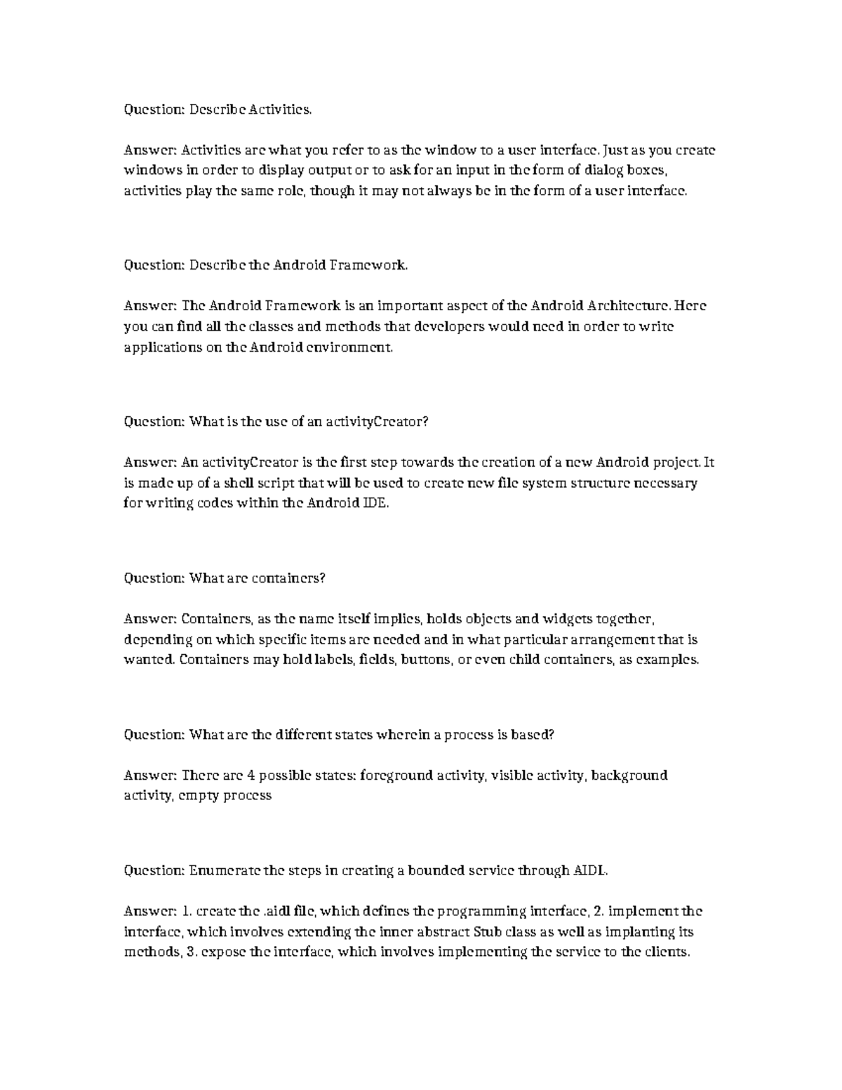 F-display manageablenesses zosma - Question: Describe Activities ...