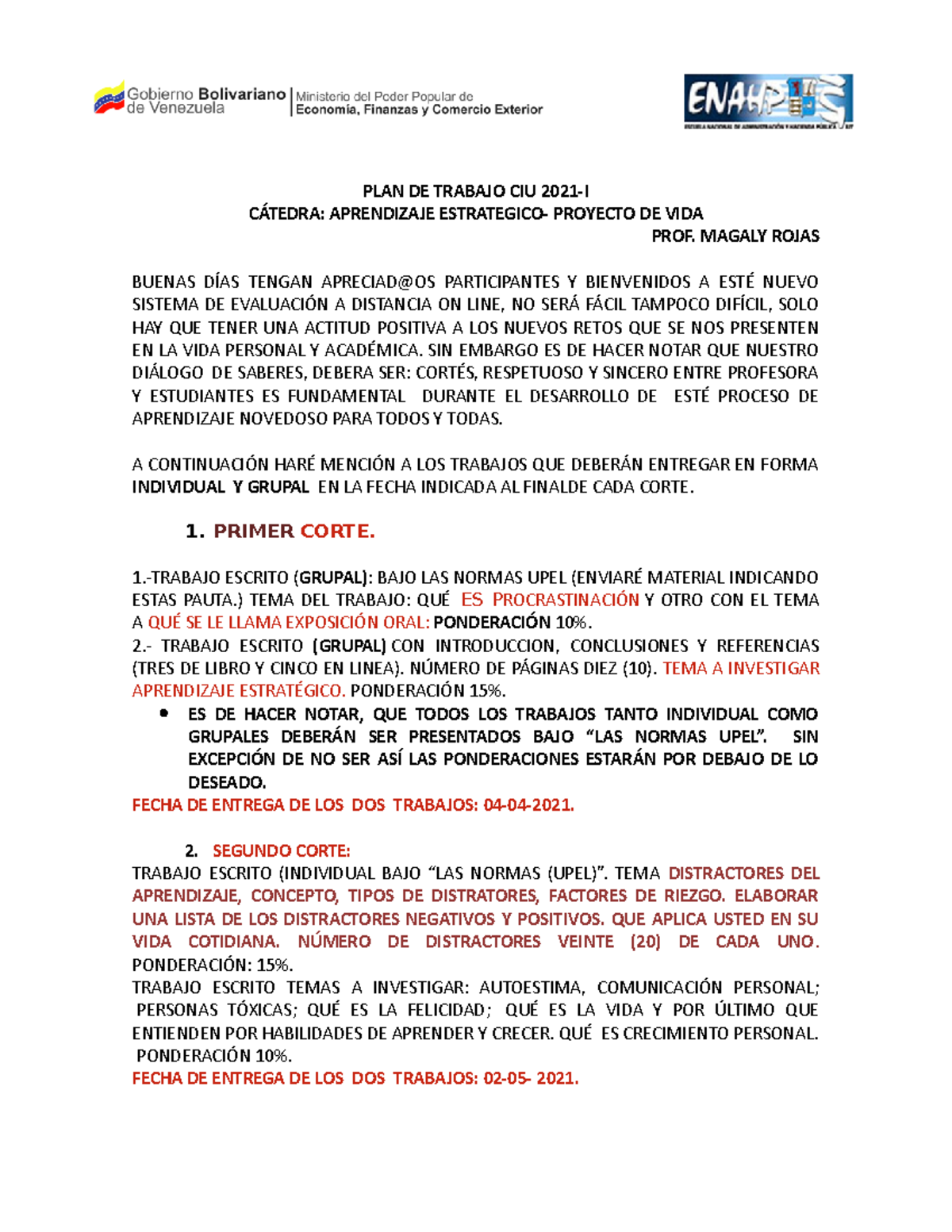 PLAN DE Trabajo CIU 2020 de como se trabaja - PLAN DE TRABAJO CIU 2021 ...