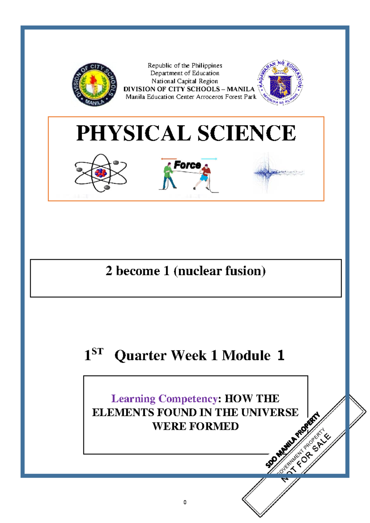 Physical- Science Q1 W1 Mod1 - Republic of the Philippines Department ...