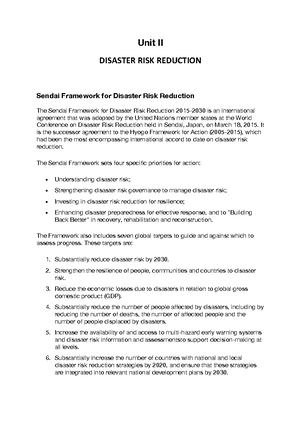 Unit 3 - MX3084 - UNIT - III 3 Inter-Relationship between Disasters and ...