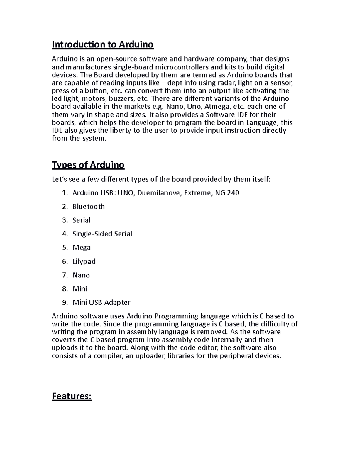 IOT1 - Introduction to Arduino Arduino is an open-source software and ...