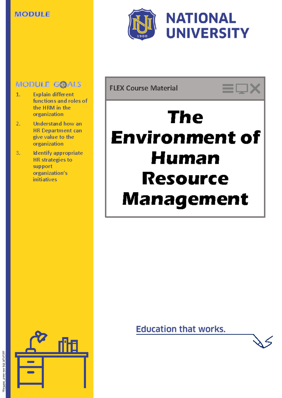 Human Resources Management 1 - FLEX Course Material The Environment of ...