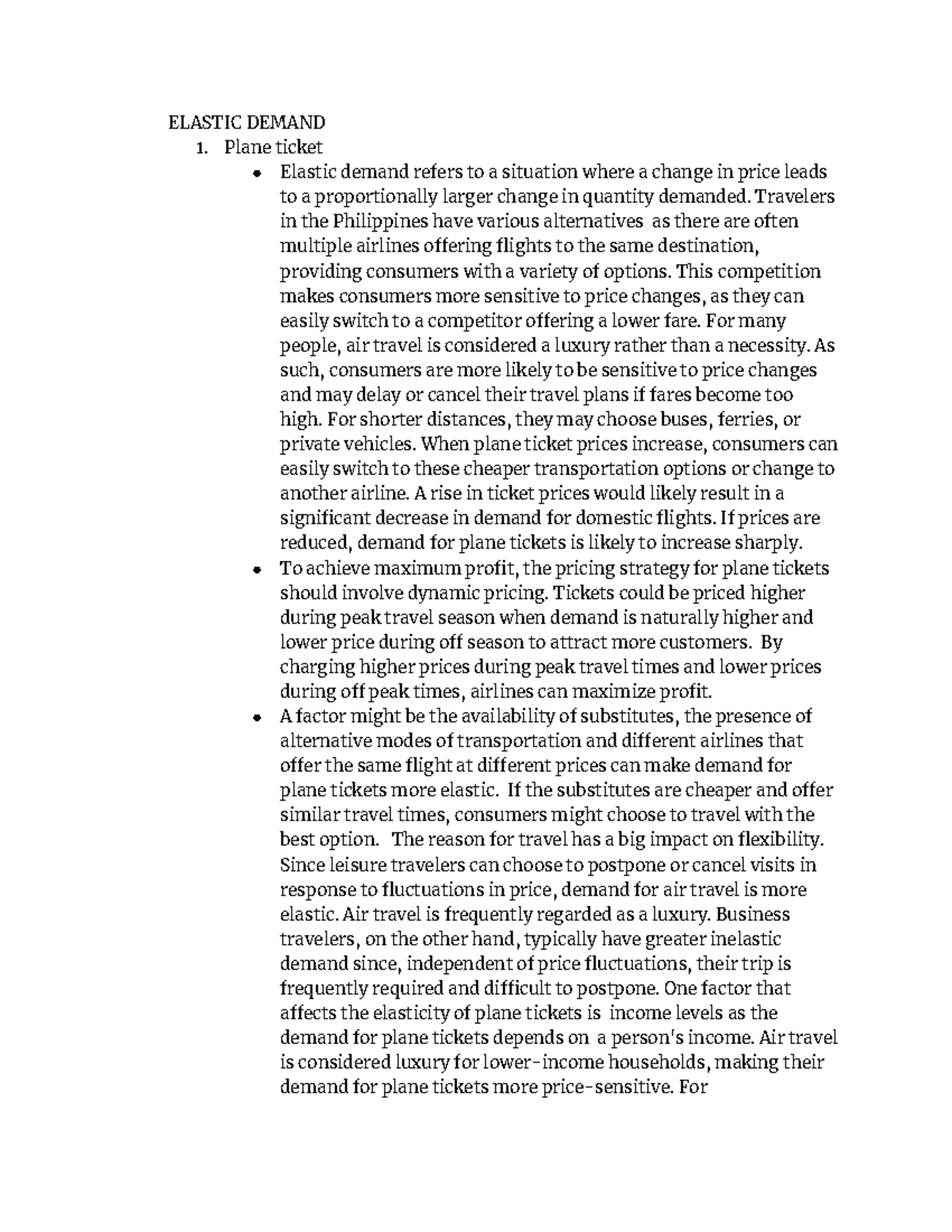 Elastic-demand - Elastic demand ppt - ELASTIC DEMAND Plane ticket ...
