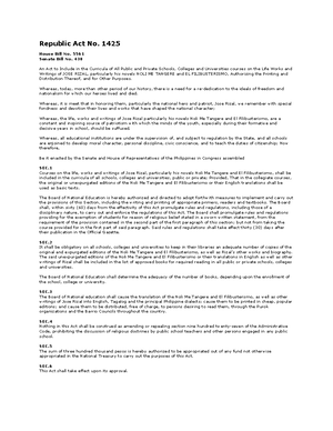 Historical Background of RA 1425 2 - Rizal'S Life & Works - Studocu