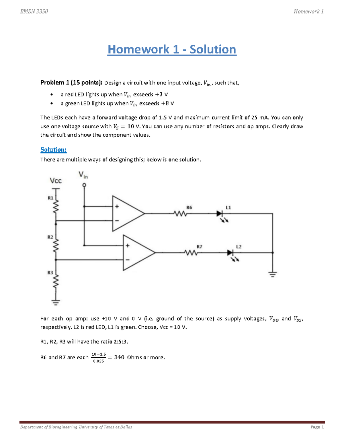 HW 1 Solution - Homework 1 - Solution Problem 1 (15 points): Design a ...