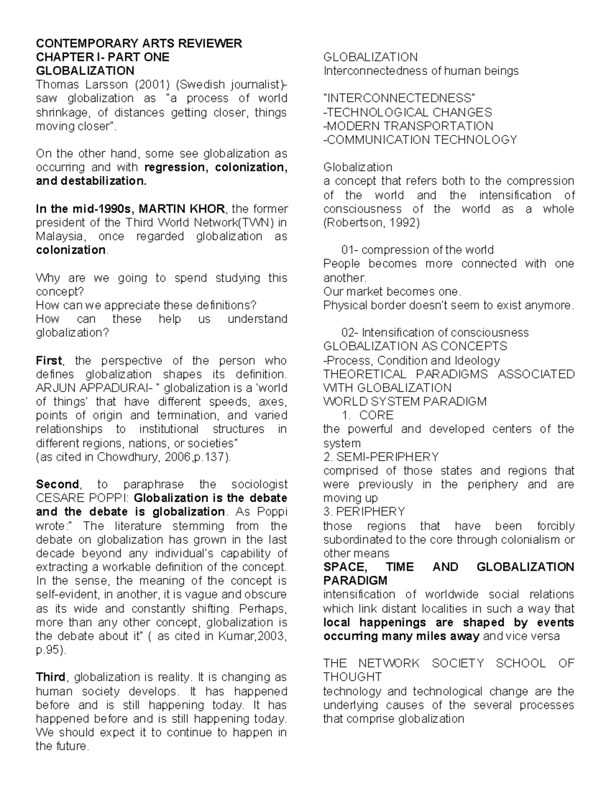 Contemporary ARTS Reviewer - CONTEMPORARY ARTS REVIEWER CHAPTER I- PART ...