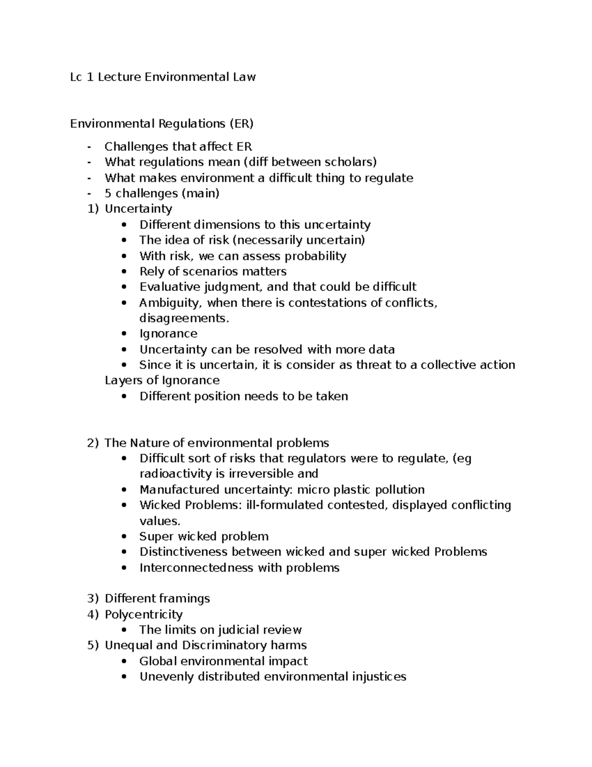LC 1 - Environmental Regulations - Lc 1 Lecture Environmental Law ...