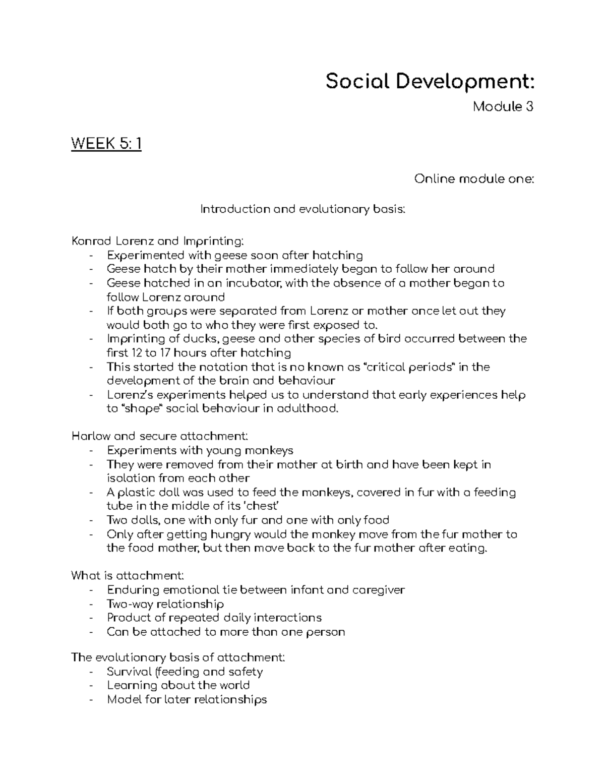 Psyc 121 - social development - Social Development: Module 3 WEEK 5: 1 ...