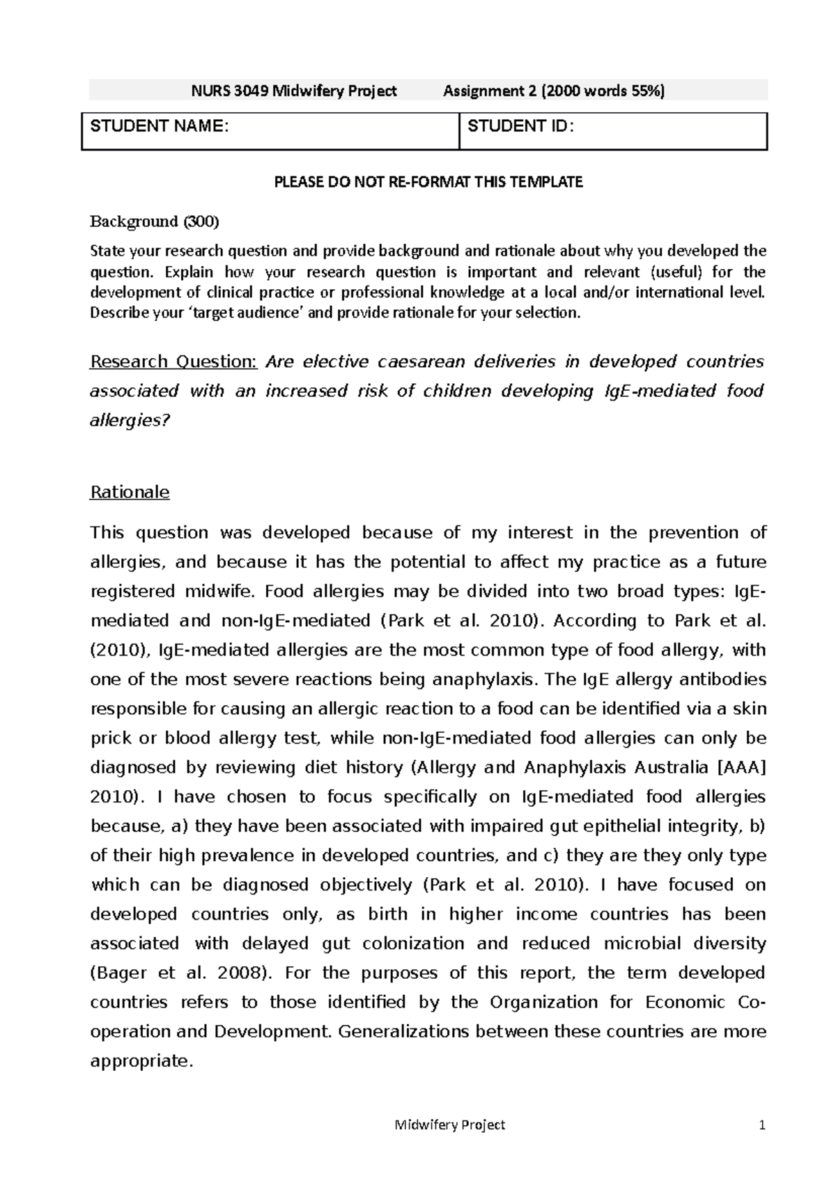 Midwifery Project - Assignment 2 - Explain how your research question ...